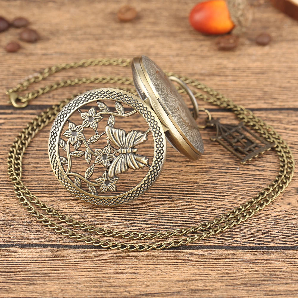 Butterfly Flower Watch | Vintage Pocket Watch